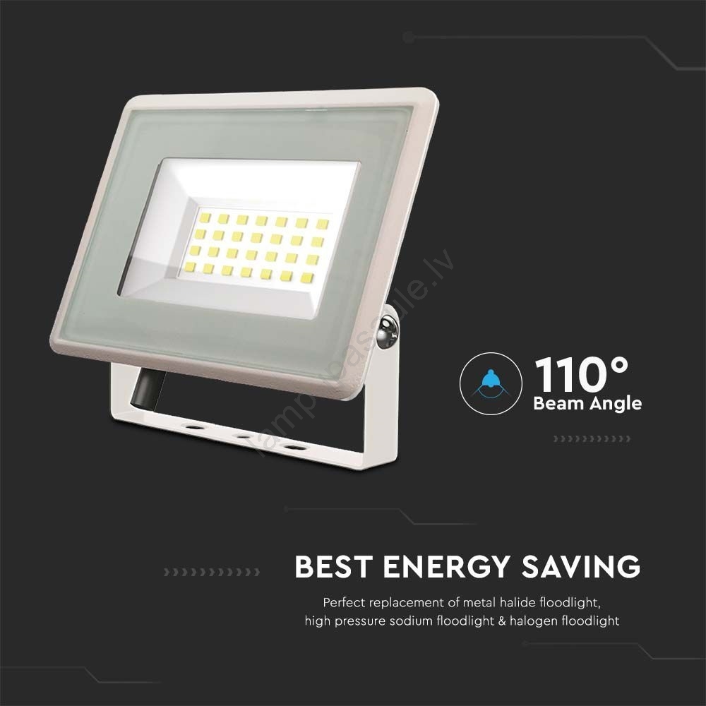 LED Prožektors LED/20W/230V 4000K IP65 balts | Lampupasaule