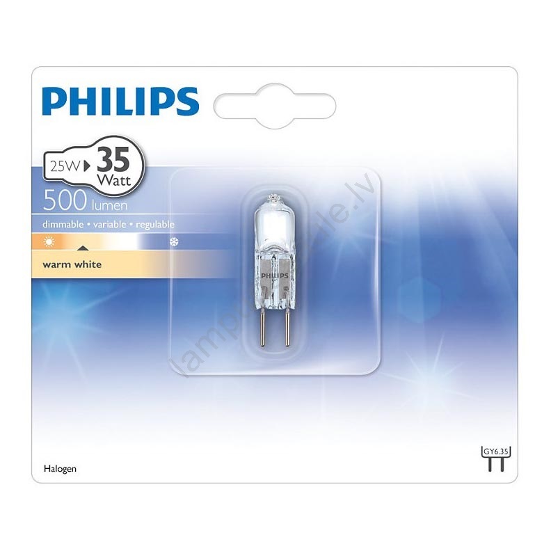 Lielas slodzes spuldze Philips HALOGEN GY6,35/25W/12V 3000K | Lampupasaule